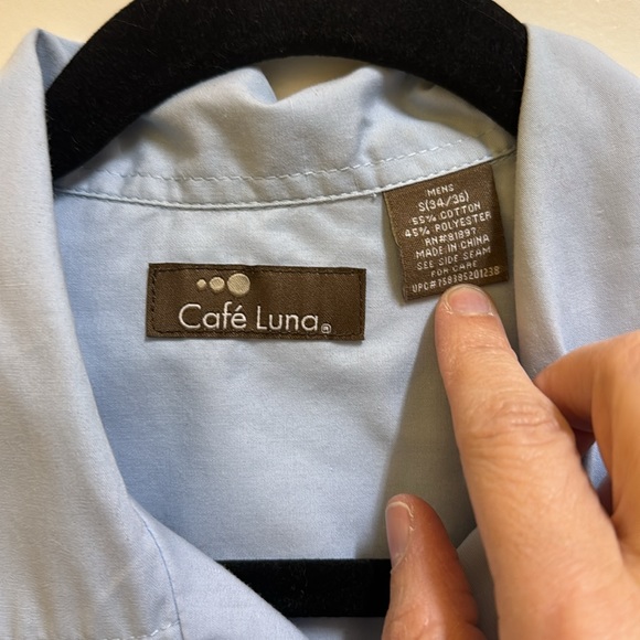 Cafe Luna | Shirts | Mens Light Blue Mexican Wedding Shirt By Cafe Luna ...